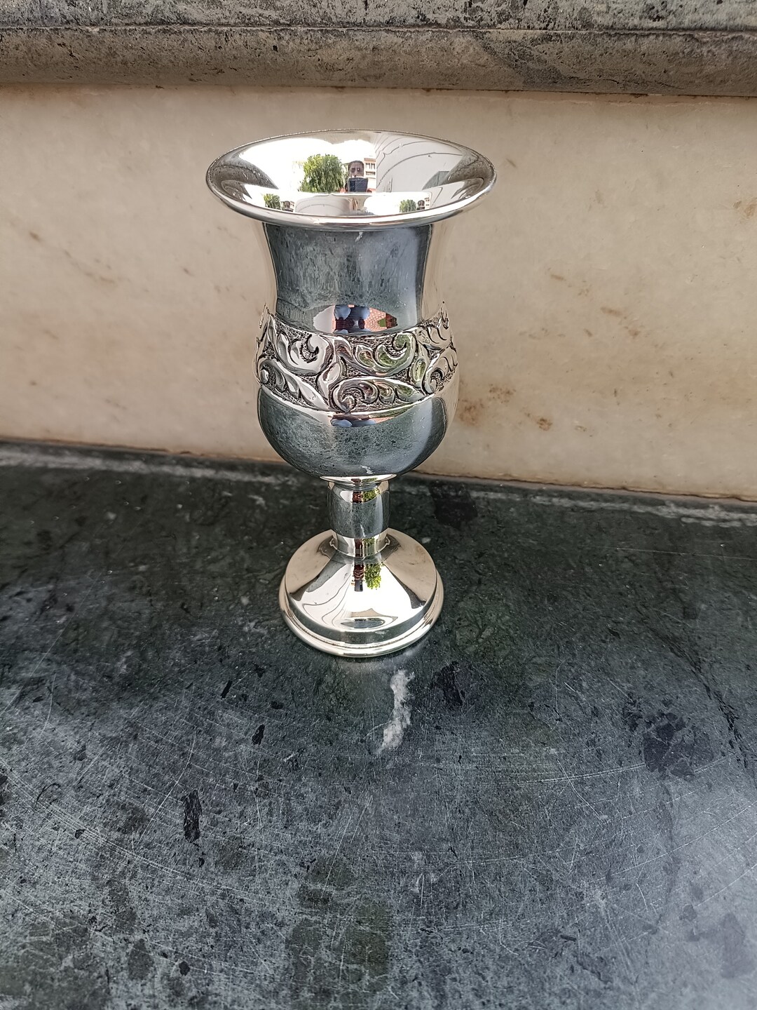 Shabbat Wine Goblet Silver Plated Kiddish Cup Jewish Wedding - Etsy