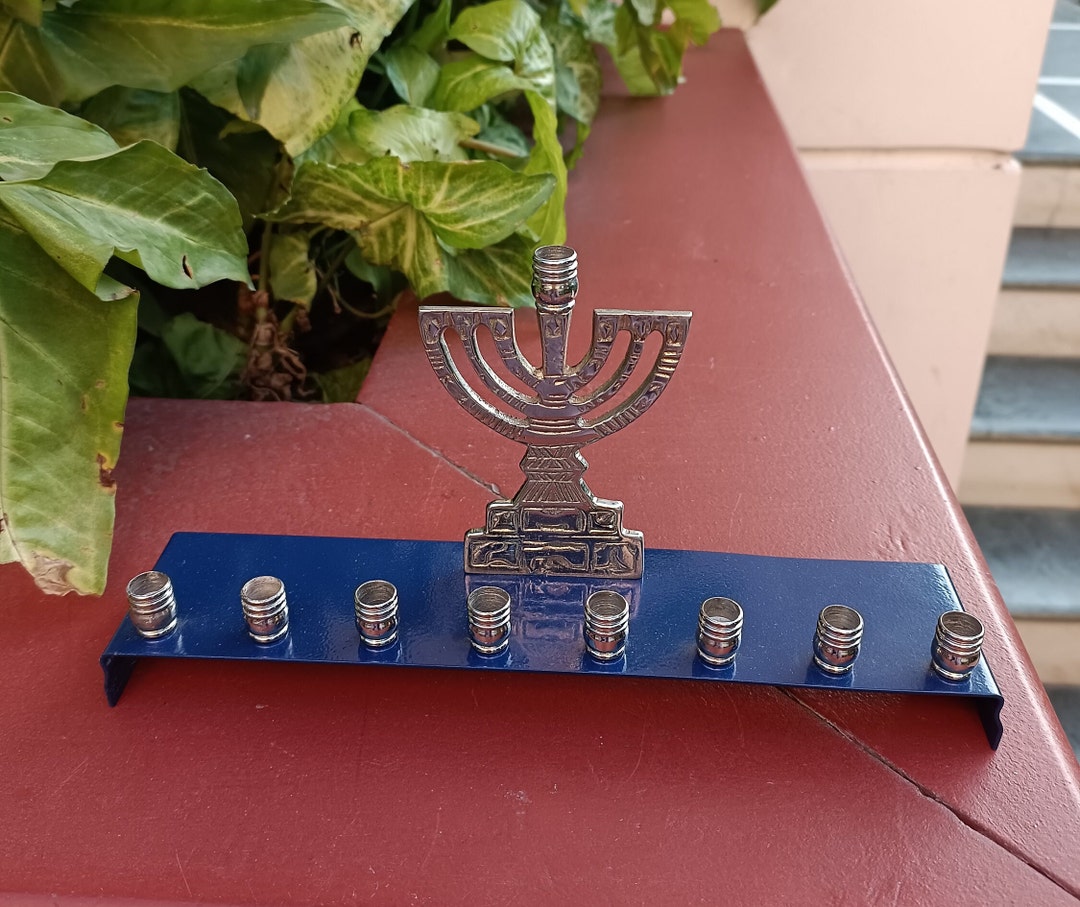 Jewish Menorah 9 Candle Holder, Chanukah Menorah Sam Judaica - Etsy