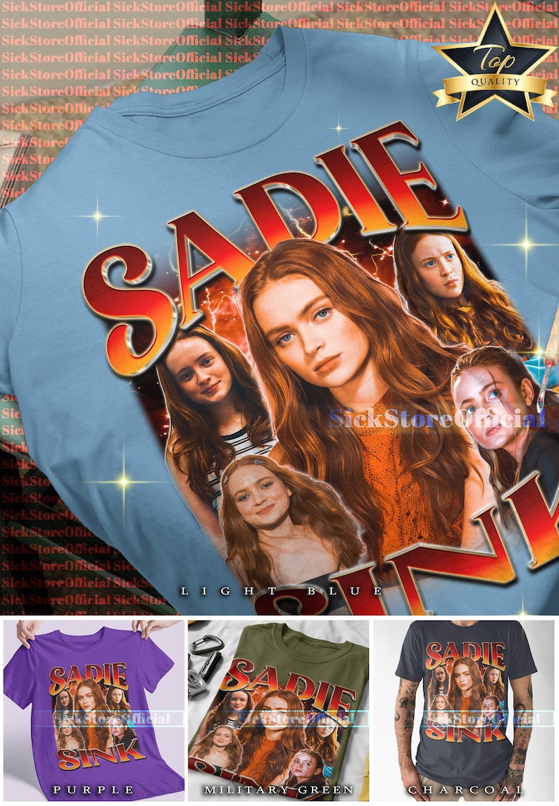 SADIE SINK Vintage Shirt, Sadie Sink Homage Tshirt, Sadie Sink Fan Tees ...