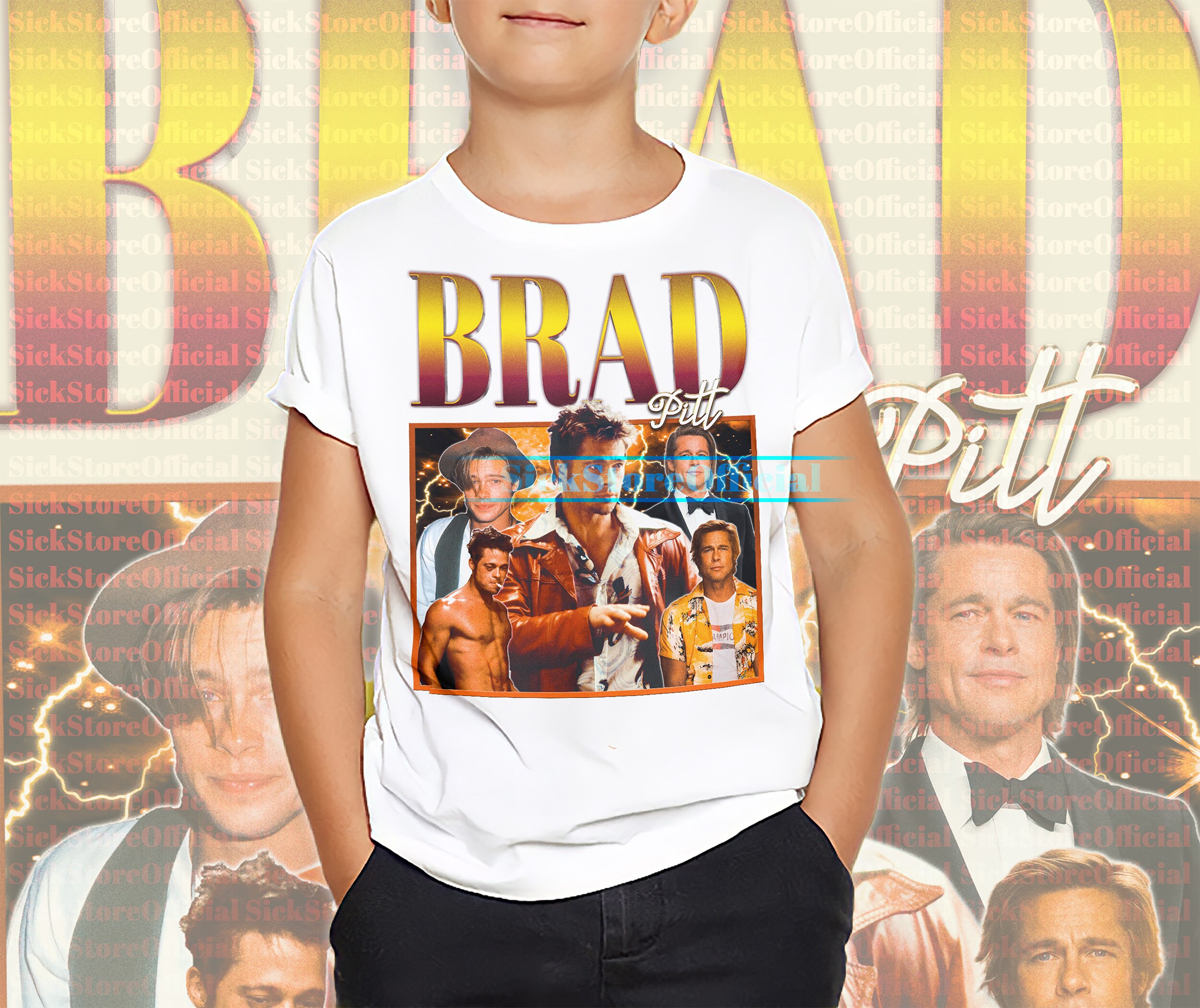 BRAD PITT Vintage Shirt Brad Pitt Homage Tshirt Brad Pitt - Etsy