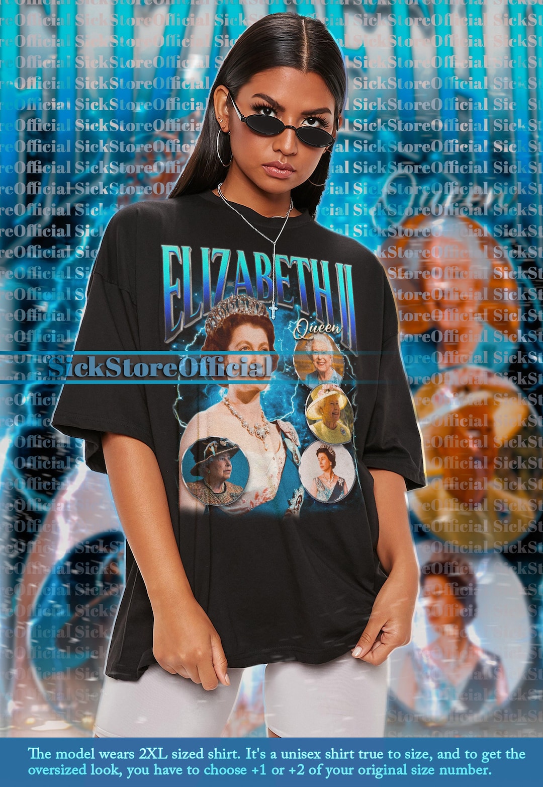 QUEEN ELIZABETH Vintage Shirt, Queen Elizabeth Homage Tshirt, Queen ...