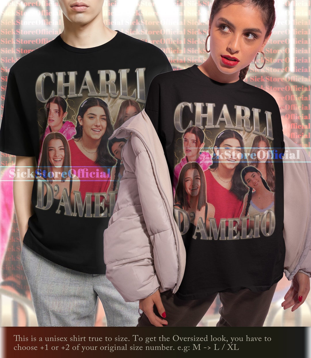 CHARLI D'AMELIO Vintage Shirt Charli D'amelio Homage - Etsy