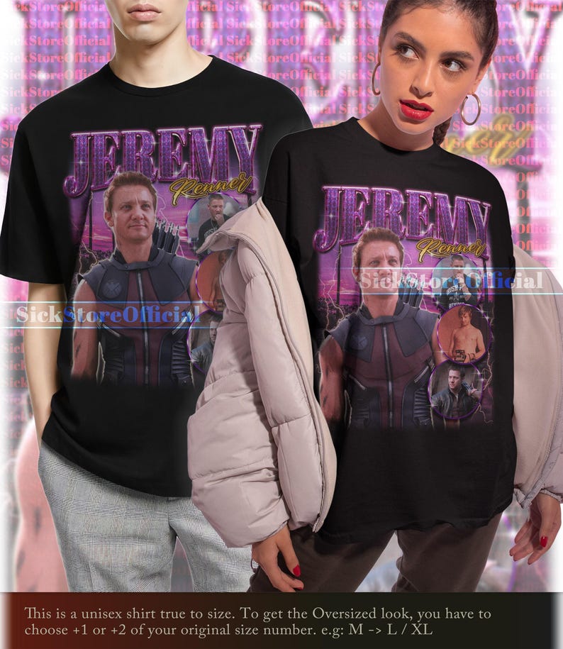 JEREMY RENNER Vintage Shirt, Jeremy Renner Homage Tshirt, Jeremy Renner ...
