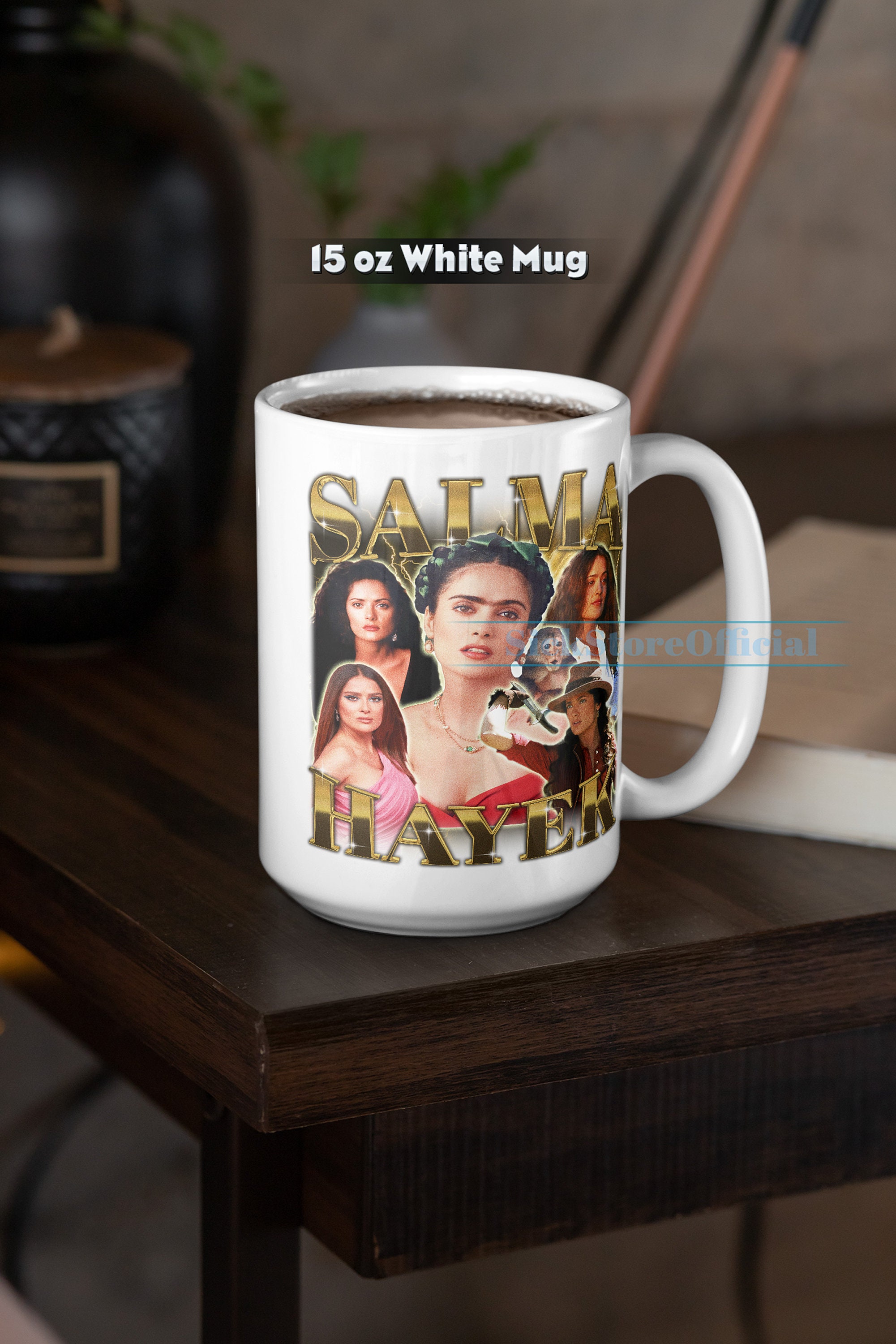 SALMA HAYEK Coffee Mug, Salma Hayek Tea Mug, Salma Hayek Drinkware ...