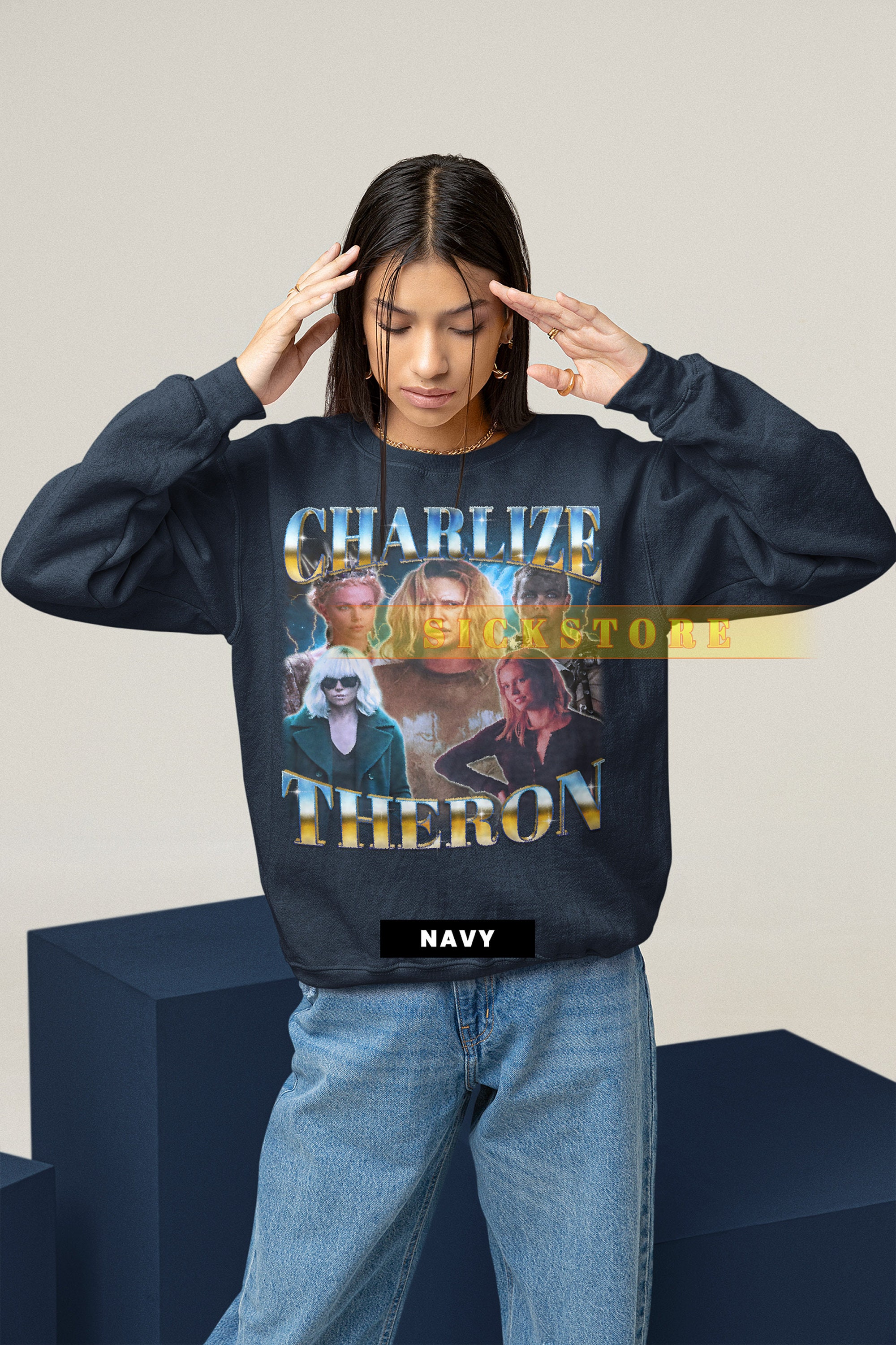 CHARLIZE THERON Vintage Sweatshirt Charlize Homage Sweater - Etsy