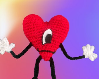 Crochet Bad Bunny Heart Pattern - Etsy
