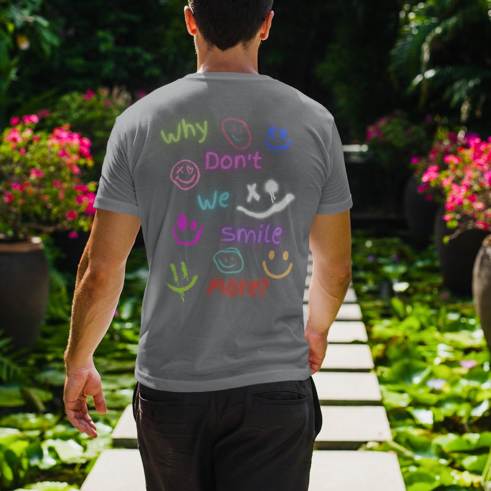 Why Don't We Smile More, Neon Spray Paint Graffiti Style Smiley Face ...