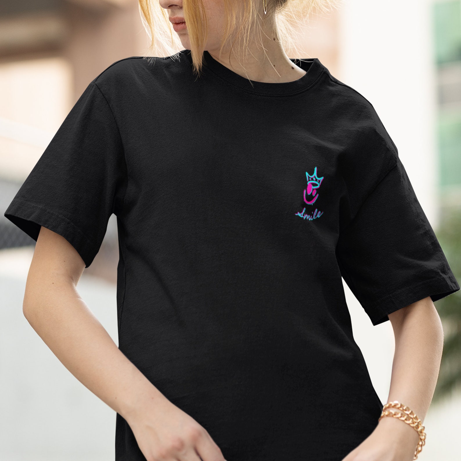 Why Don't We Smile More, Neon Spray Paint Graffiti Style Smiley Face ...