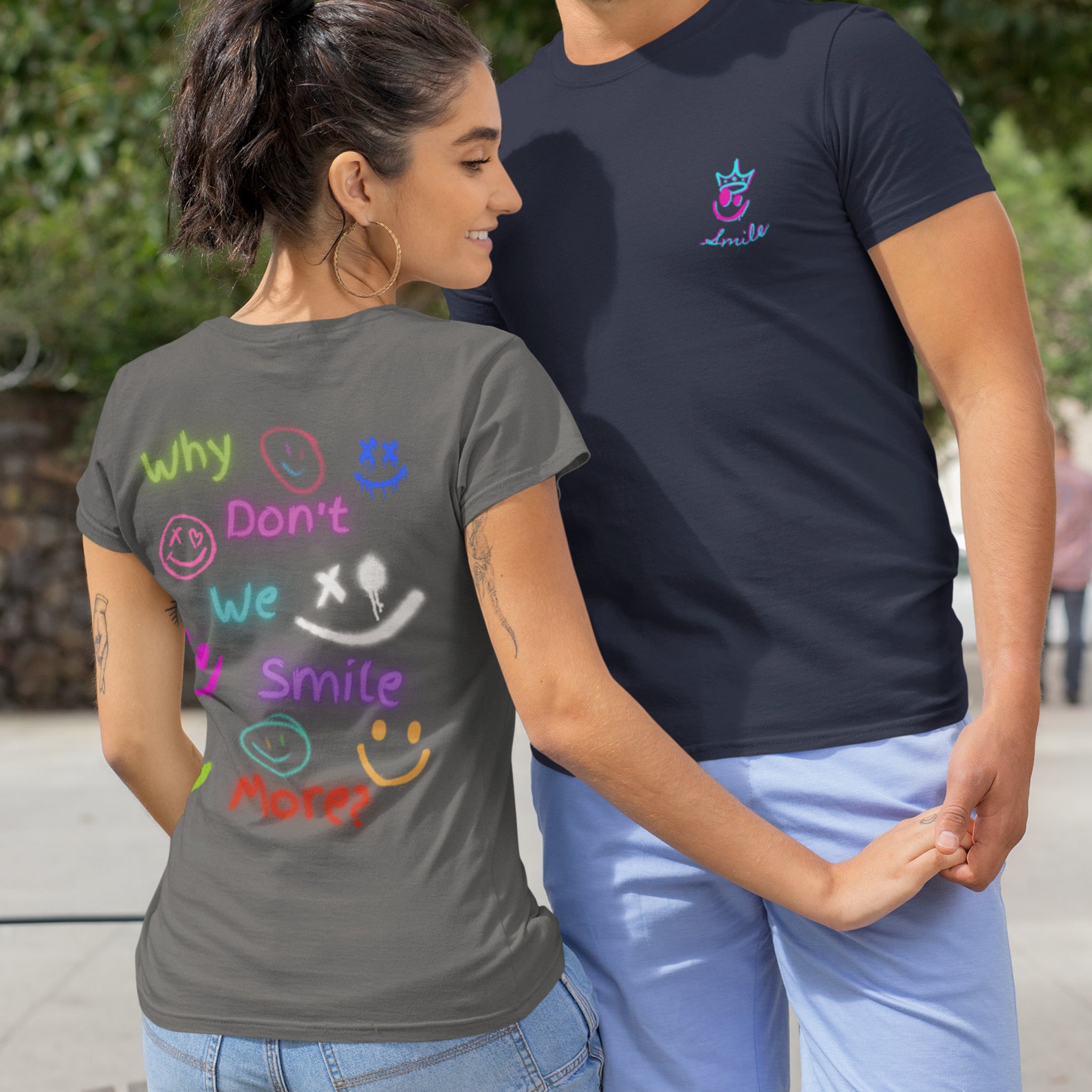 Why Don't We Smile More, Neon Spray Paint Graffiti Style Smiley Face ...