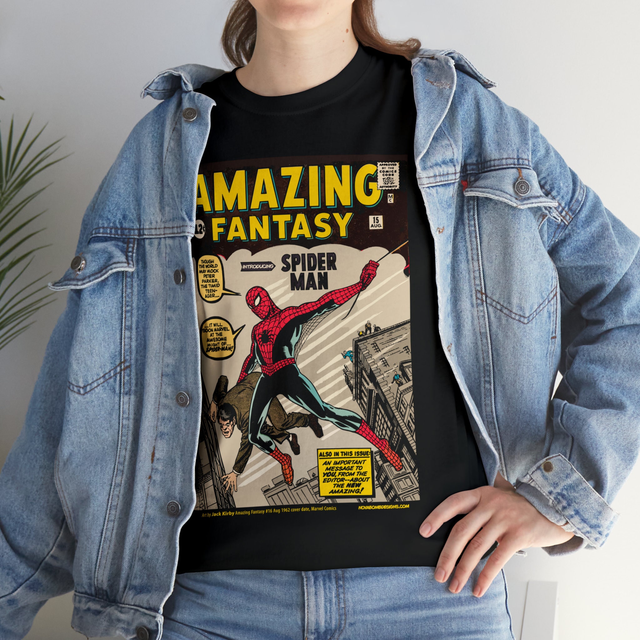 Spiderman 1962 1st Appearance - Amazing Fantasy - Gildan Unisex Heavy ...