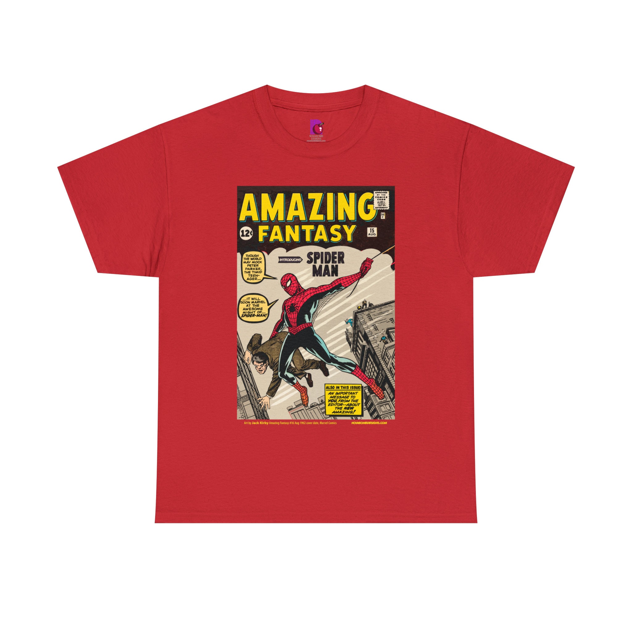 Spiderman 1962 1st Appearance - Amazing Fantasy - Gildan Unisex Heavy ...