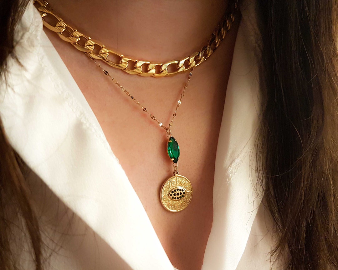 Byzantine Medallion, Greek IC XC NIKA Emerald Necklace, Greek Byzantine ...