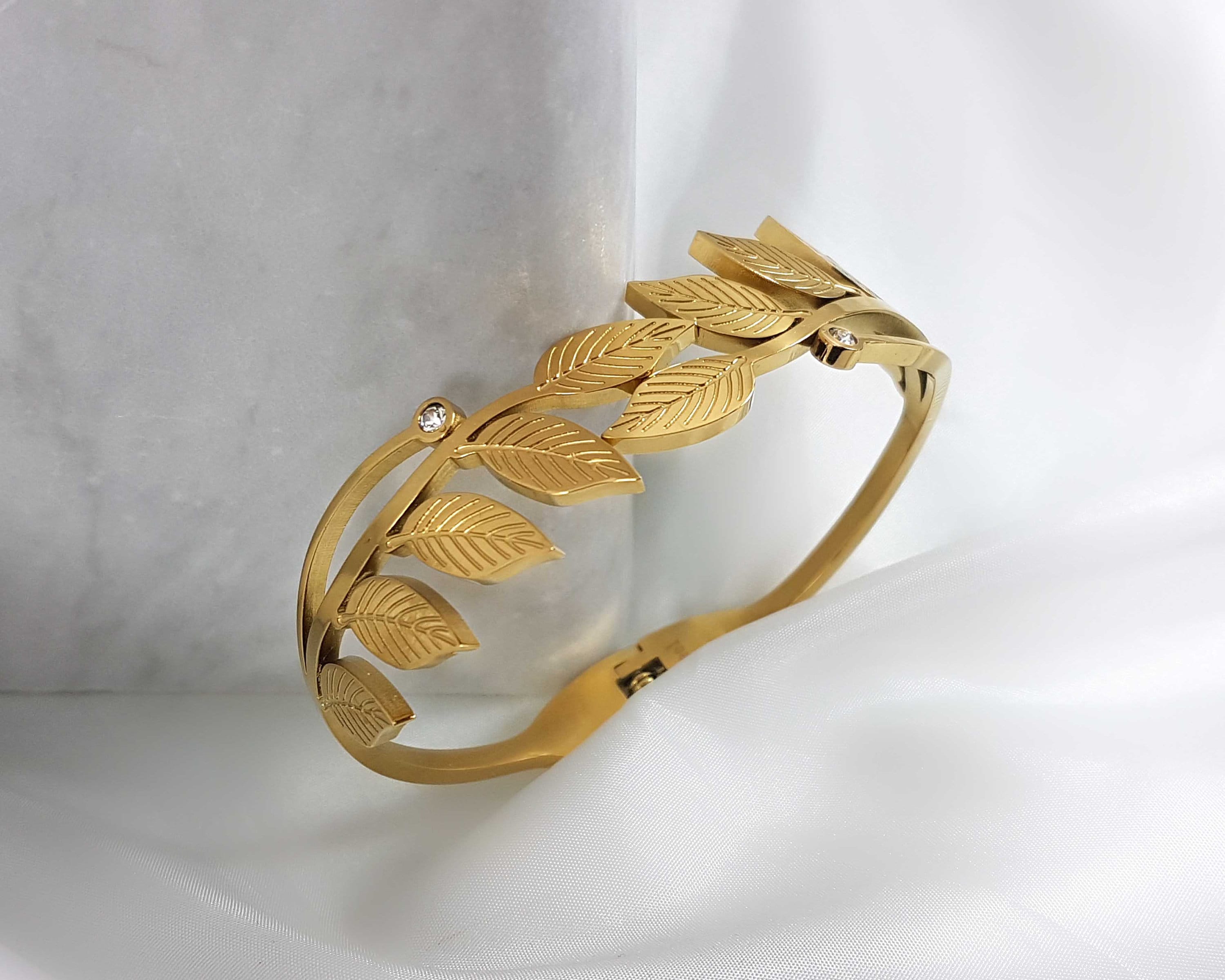 Olive Branch Bracelet, Leaf Cuff, Ancient Greek Bracelet, Gold Wide ...