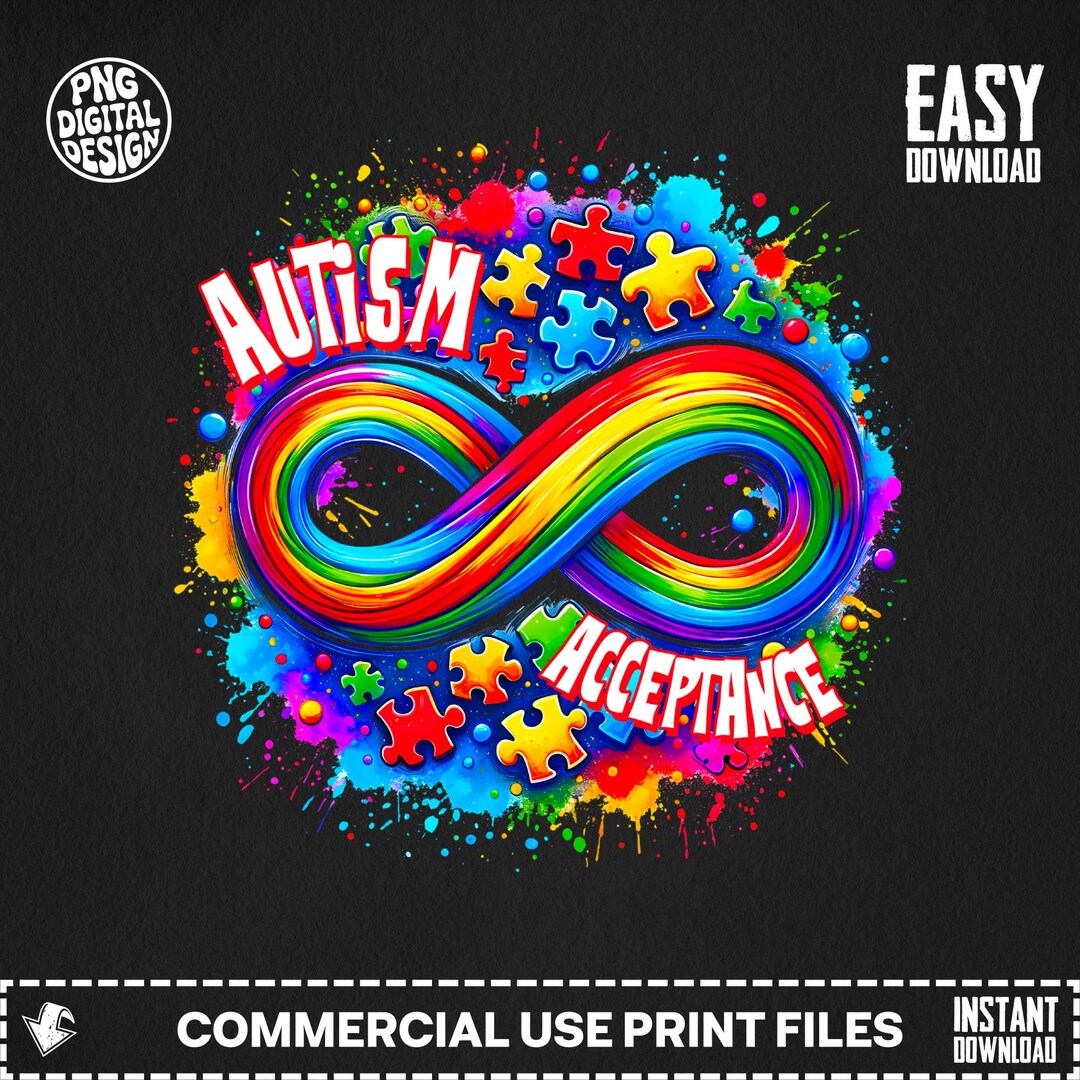 Colorful Autism Acceptance Infinity Puzzle PNG, Neurodiversity ...