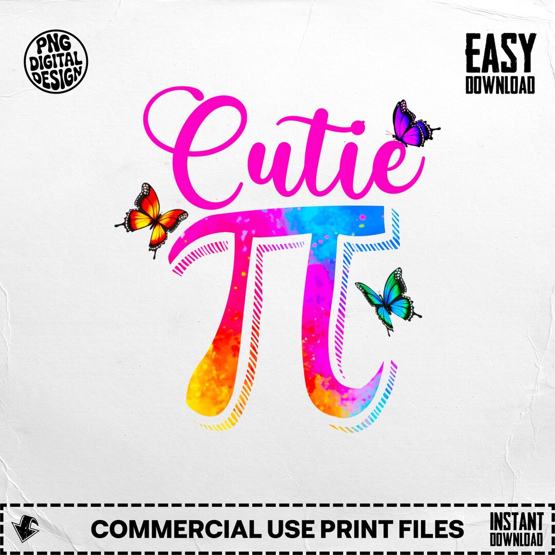 Cutie Pi Day PNG, Colorful Pi Symbol With Butterflies PNG, 314 Day PNG ...