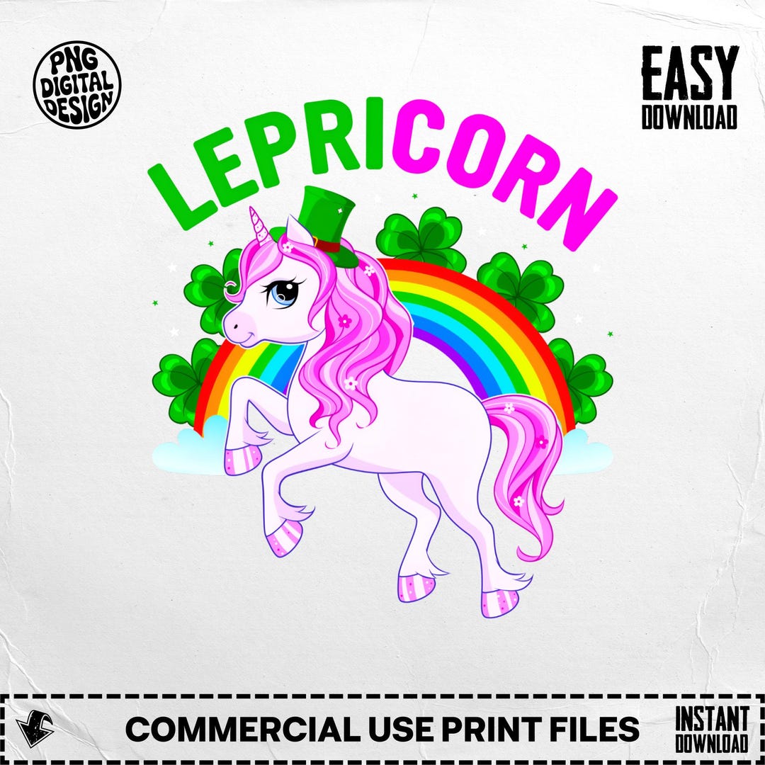 Lepricorn Unicorn St Patrick's Day PNG - Instant Digital Download - Etsy