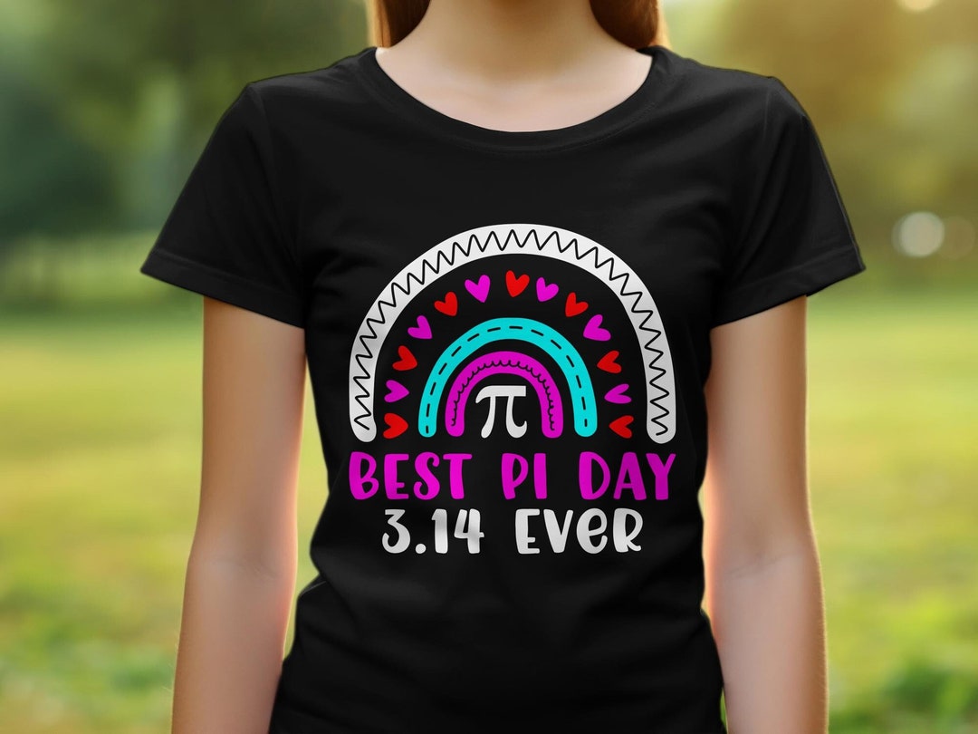 Best Pi Day Rainbow Hearts Youth Tee, Colorful Math Lover T-shirt, Pi ...