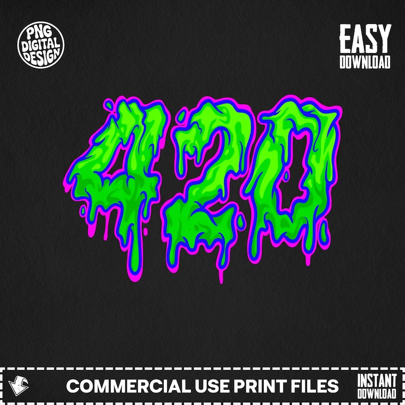 Melted 420 PNG, Green Drip, Sublimation Design (digital Download) - Etsy