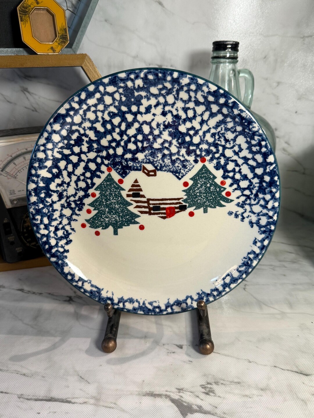 Vintage Tienshan Cabin in the Snow Dinner Plates 10 1/2" Folk Craft - Etsy