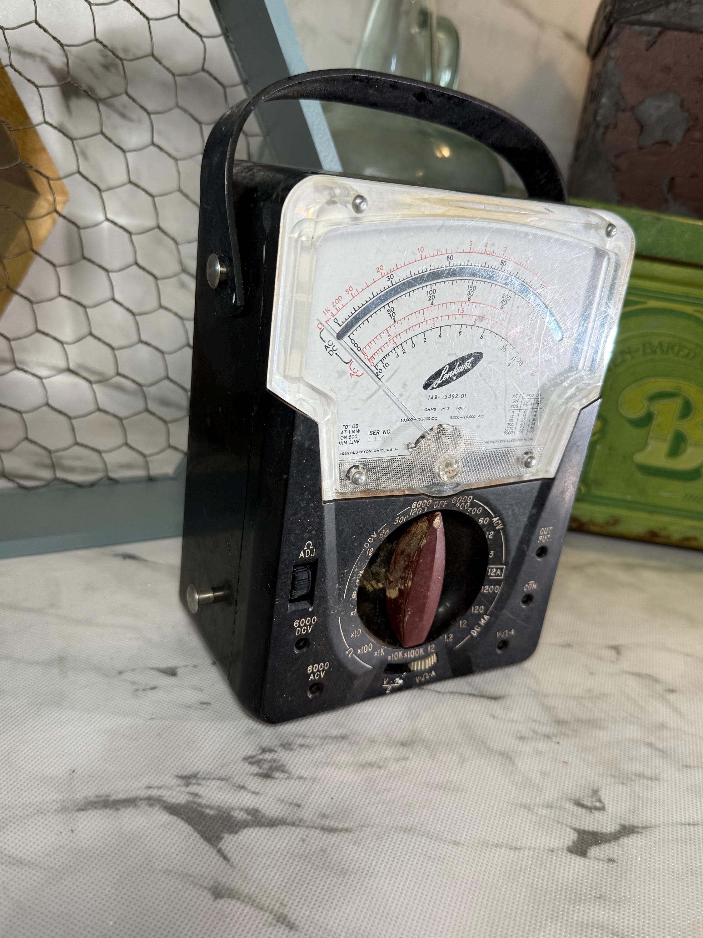 Vintage Analog Electric Test Meter Multimeter Triplett 3030 Made in the ...
