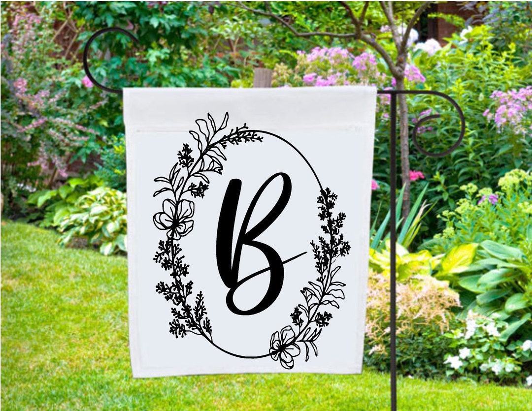 Custom Sublimation Monogram Initial Garden Flag / Yard Decor / Flag ...