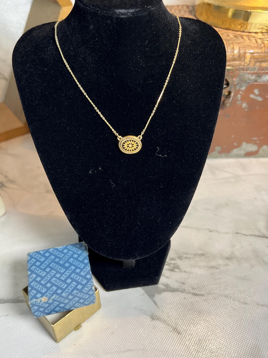 Vintage Avon Oval Sun Star Burst Gold Tone Neclace 16” Signed - Etsy