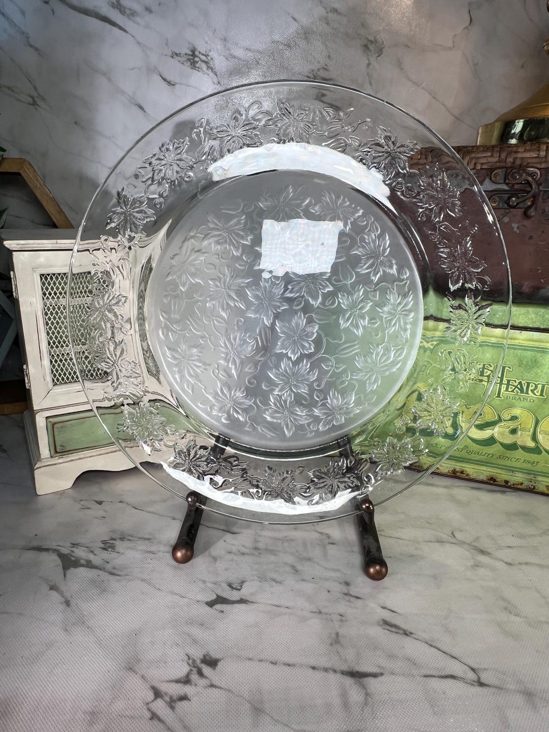 Vintage Princess House Fantasia Floral Flower Pattern Platter Crystal ...