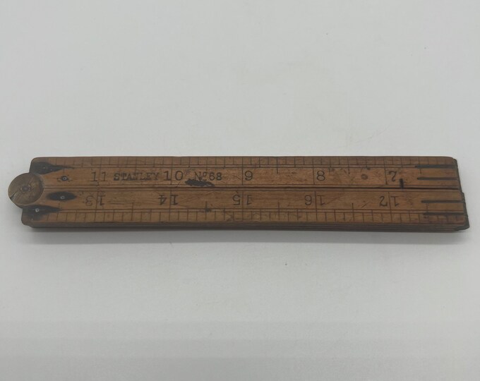 Vintage Stanley No. 68 Folding Wood Rule Boxwood and Brass 24 Inches ...