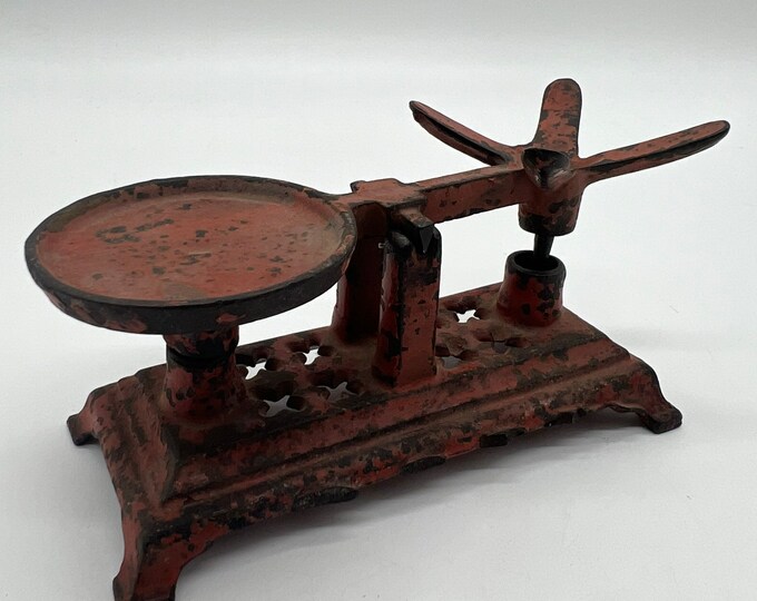 Antique Miniature Cast Iron Toy Scale Red Rustic Vintage Decor - Etsy