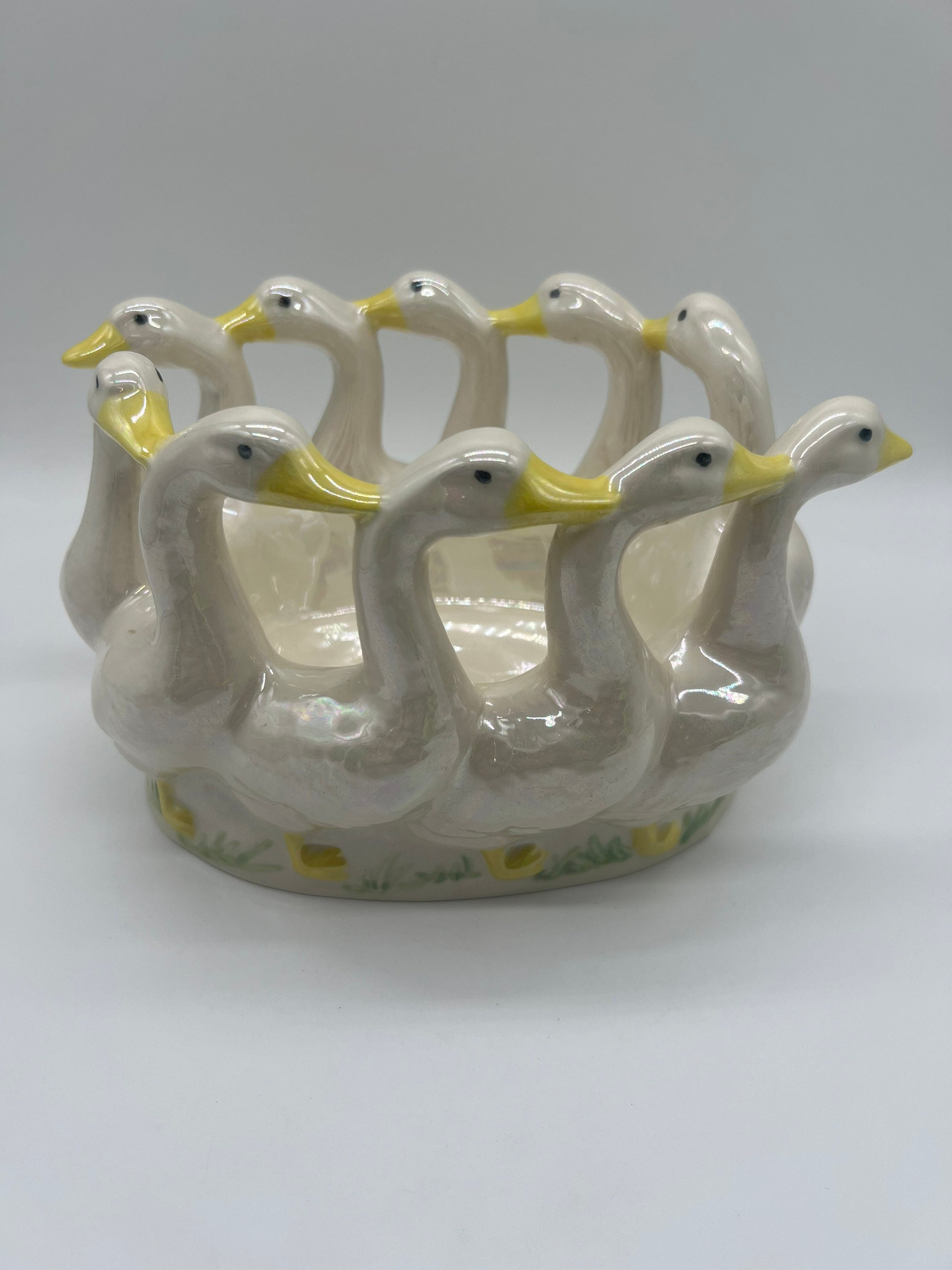 Vintage Holland Mold Pottery Ceramic Goose Planter Lusterware ...