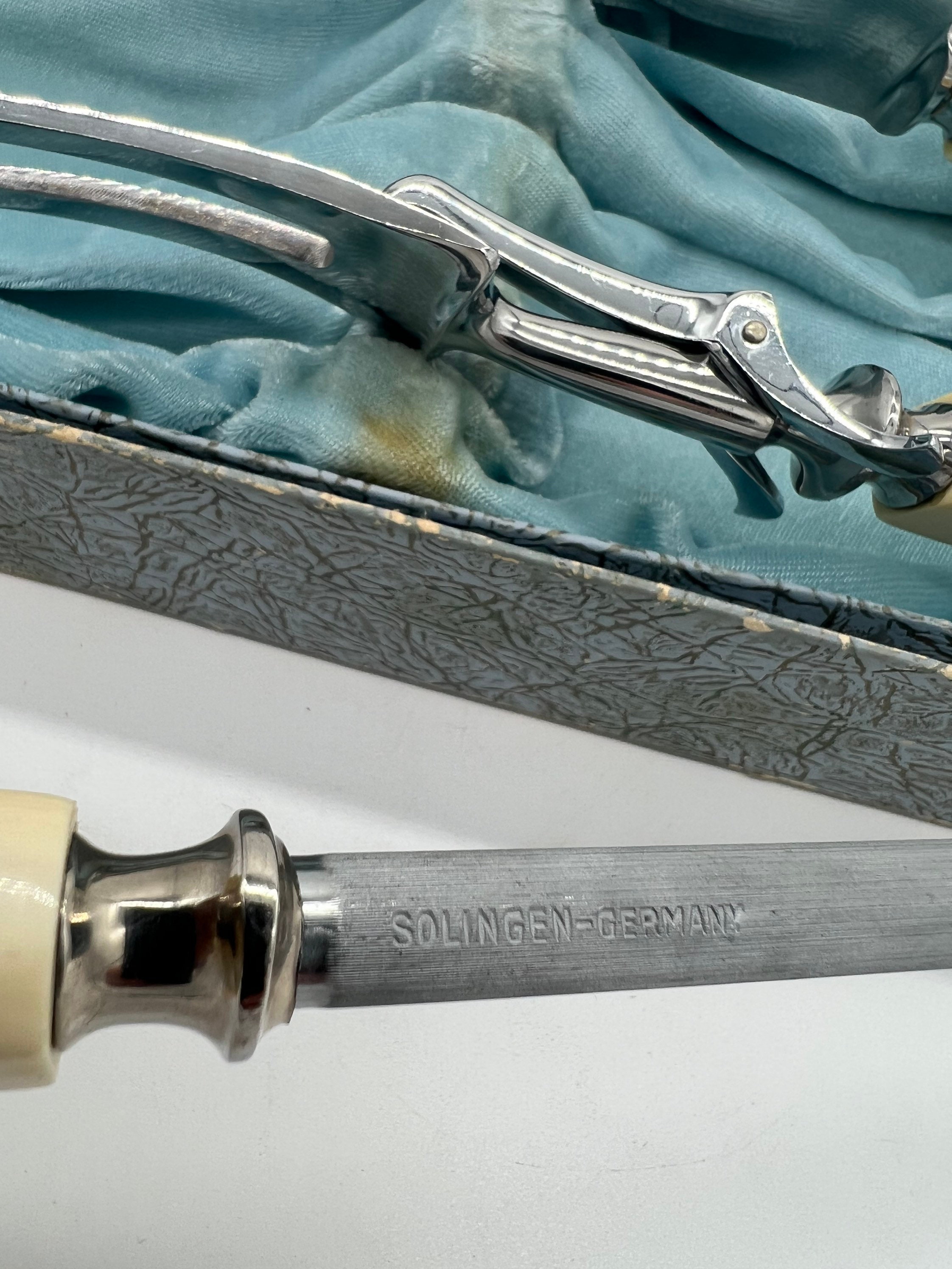 Vintage Carving Knife Fork Set Henley and Co. Solingen Germany Engraved ...