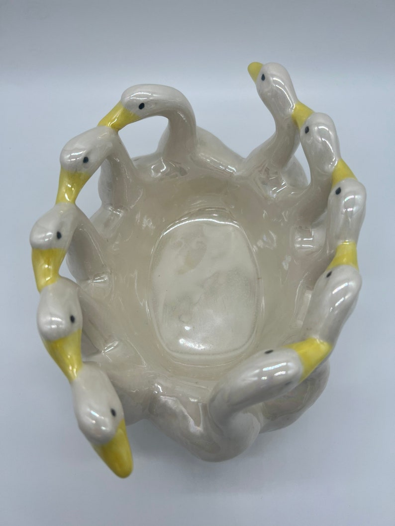 Vintage Holland Mold Pottery Ceramic Goose Planter Lusterware ...