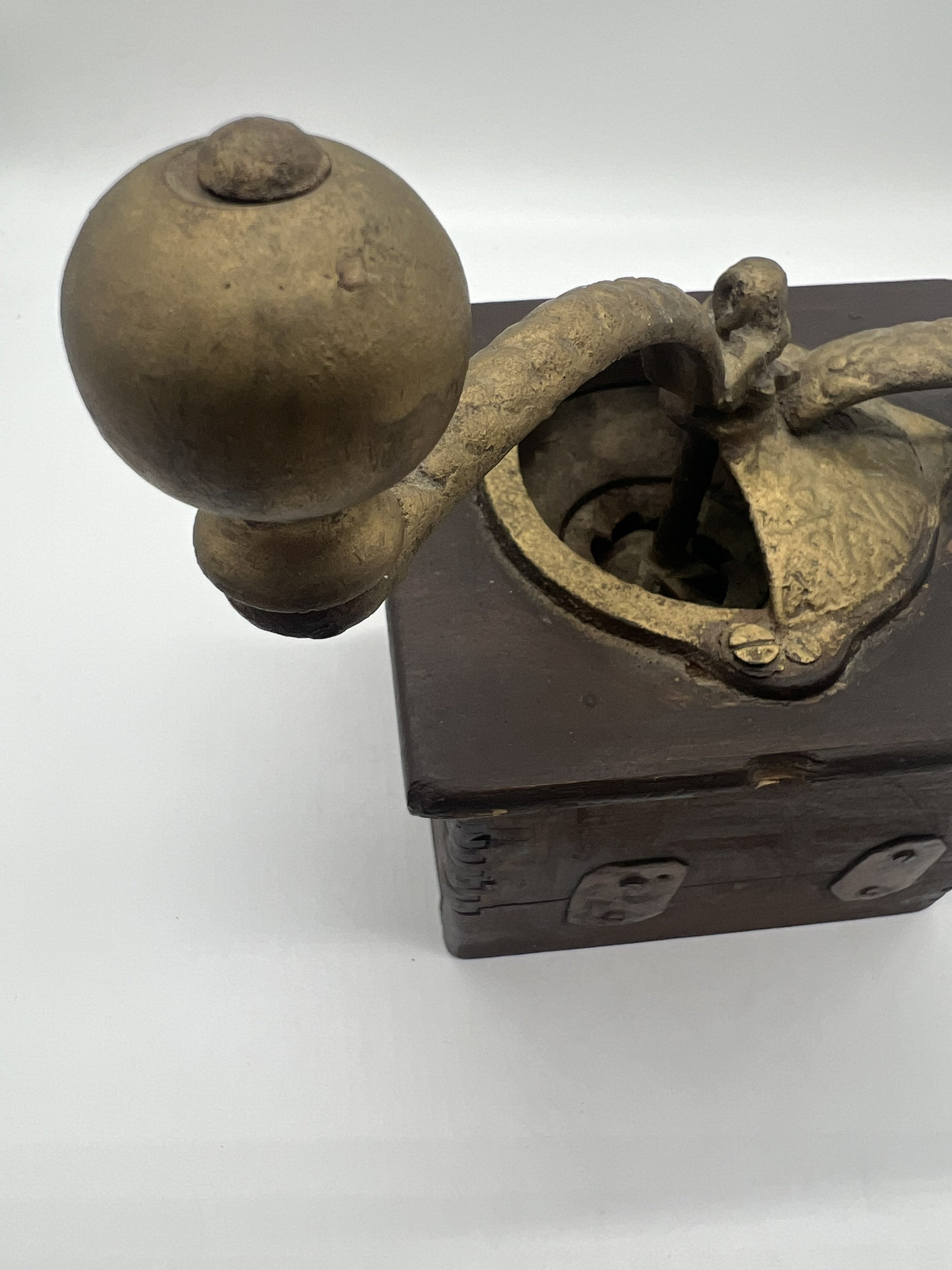 Antique Table Top Coffee Grinder Wood Housing Rustic Primitive ...