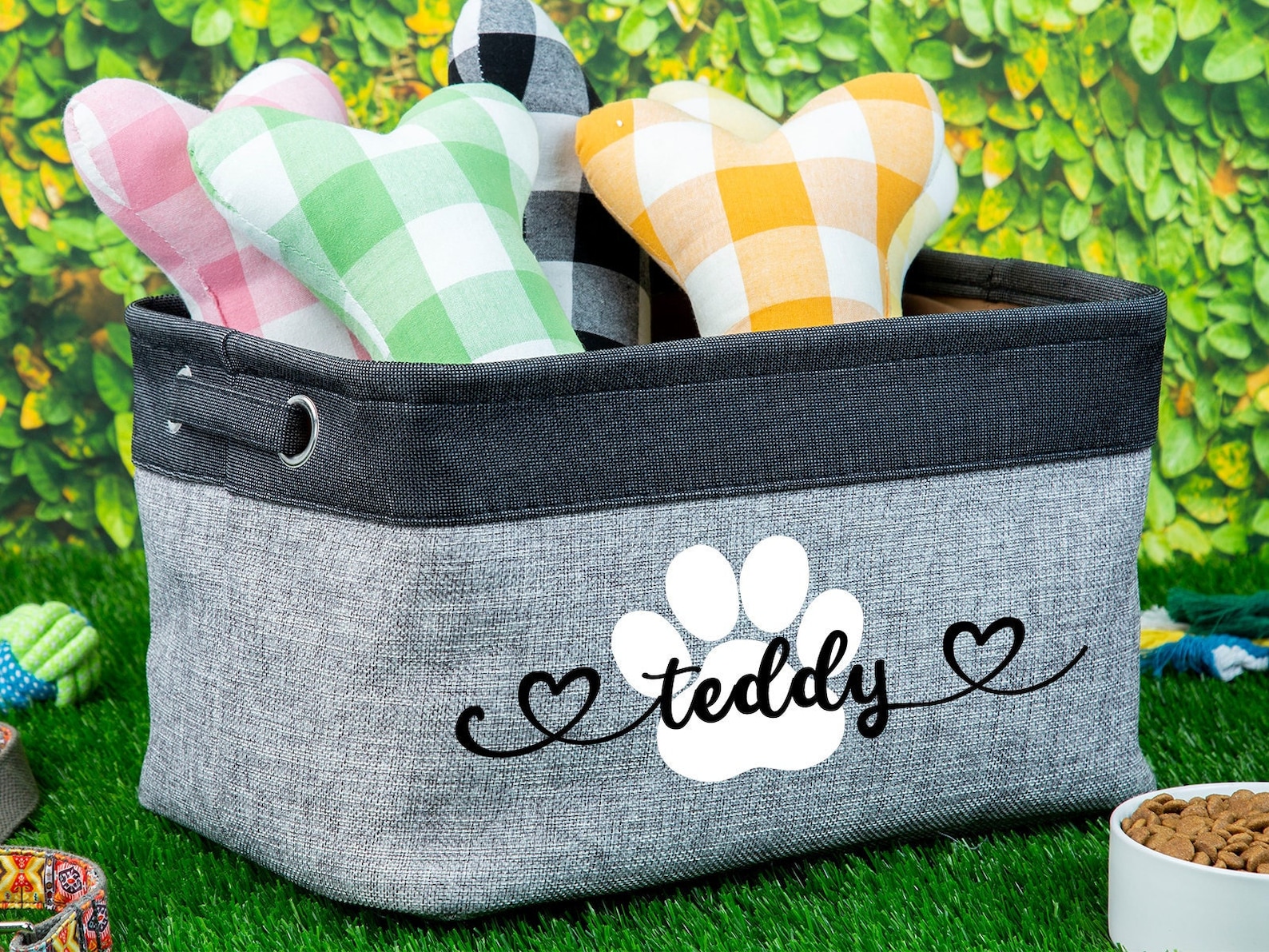 Dog Toy Basket personalized Pet Storage Basketcustom Dog Toy - Etsy