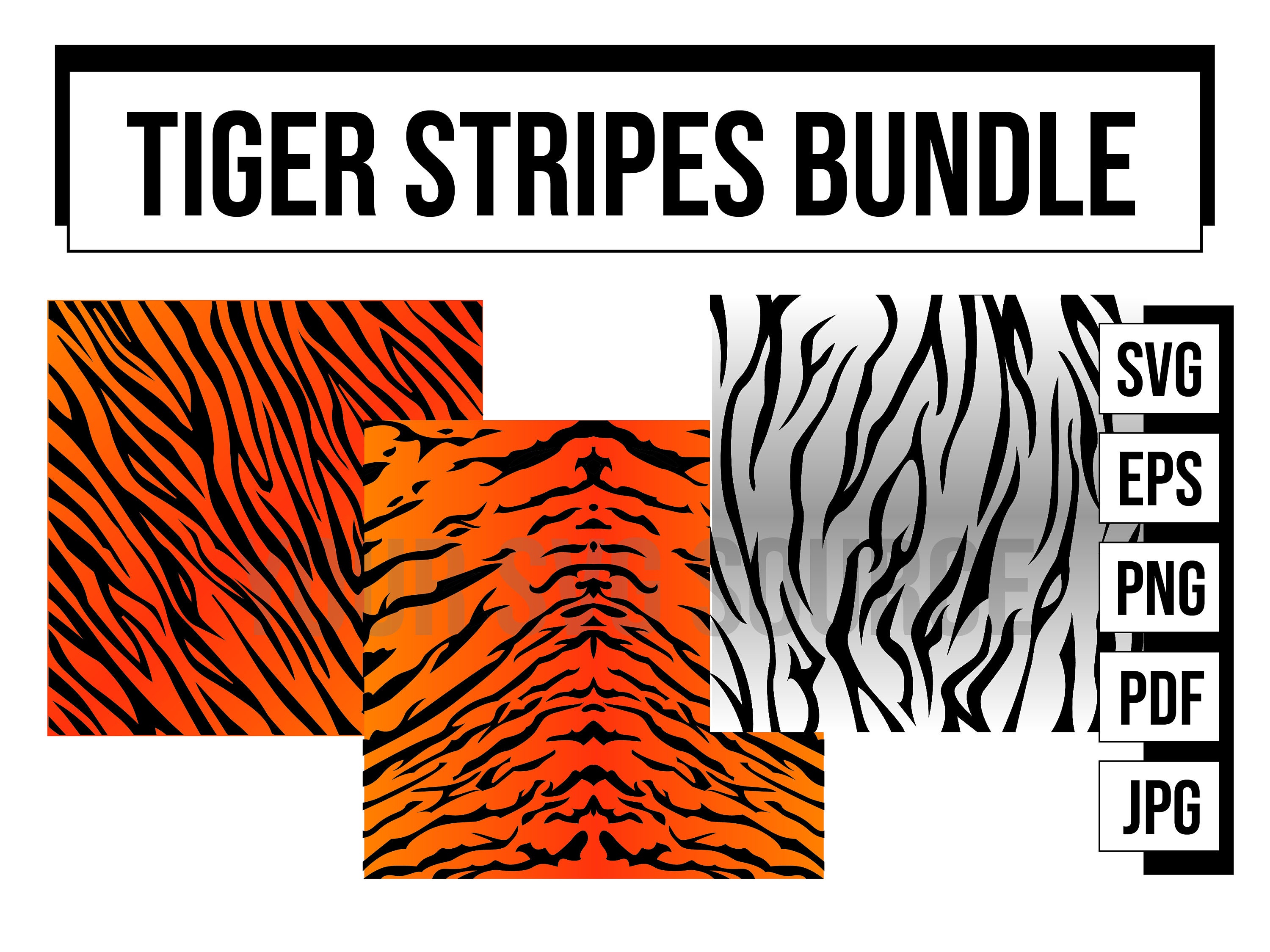 SVG Tiger Stripes Cut Files BUNDLE Tiger Stripes Vector Files DIGITAL ...