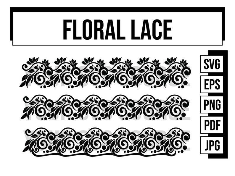 SVG Floral Lace Cut Files Floral Lace Vector Files DIGITAL Files - Etsy