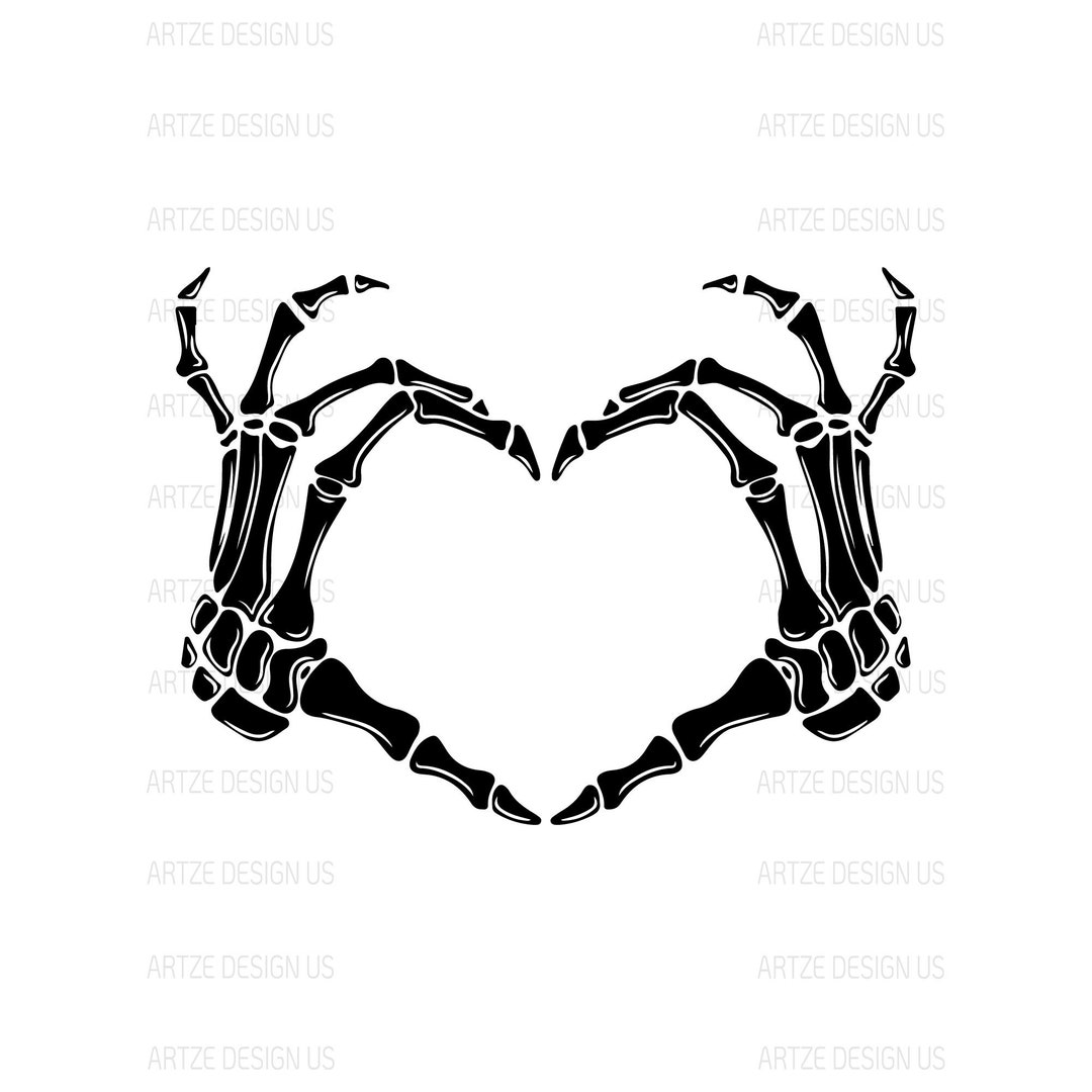 Skeleton Heart Hands Svg Skeleton Hands Svg Sleleton Svg Cut - Etsy