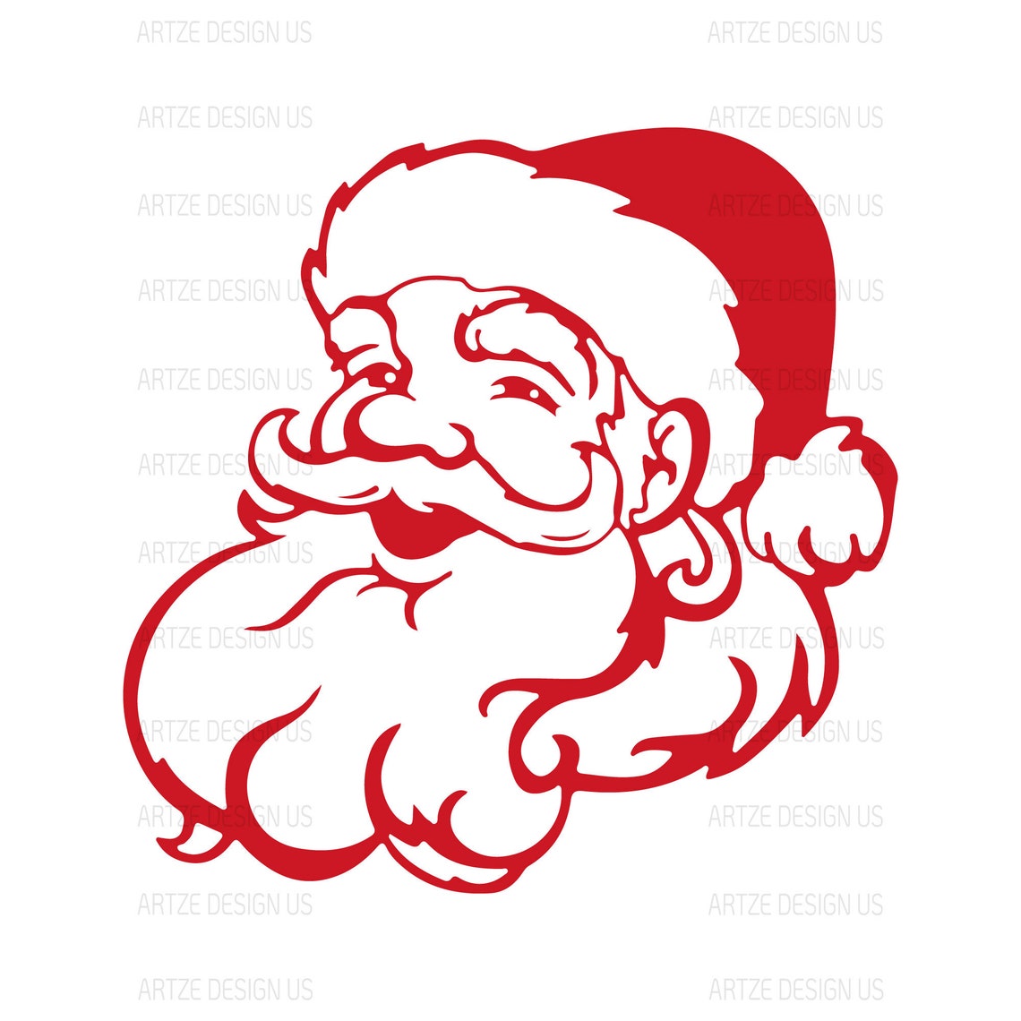 Santa Svg Santa Head Svg Christmas Svg Santa Svg File - Etsy