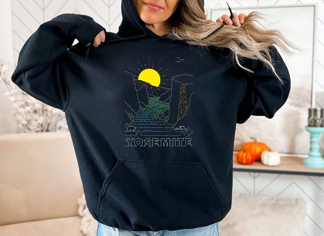 Retro Yosemite Firefalls National Park Hoodie - Unisex Yosemite Hoodie ...