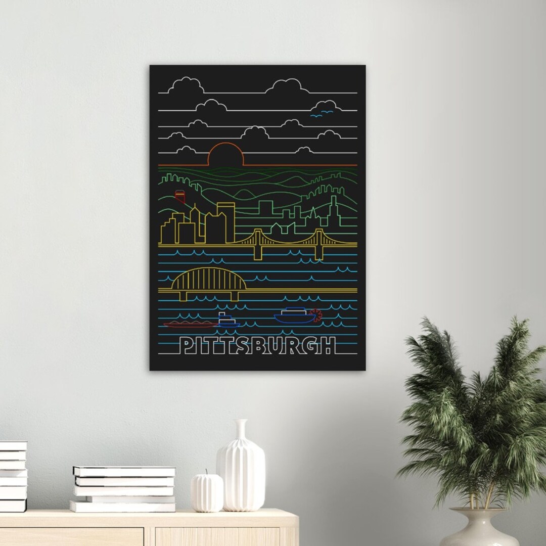 Vintage Pittsburgh Pennsylvania Poster - Pittsburgh Travel Poster - Etsy
