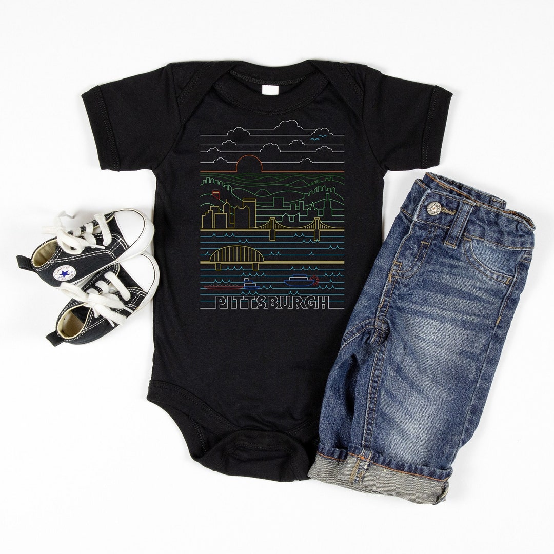 Retro Pittsburgh Baby Bodysuit Baby Steel City One Piece, Vintage ...