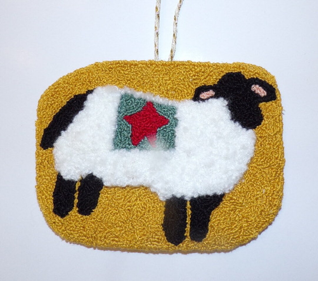 Punch Needle Kit, Christmas Sheep Ornament KIT, Ultra Punch Needle 3 ...