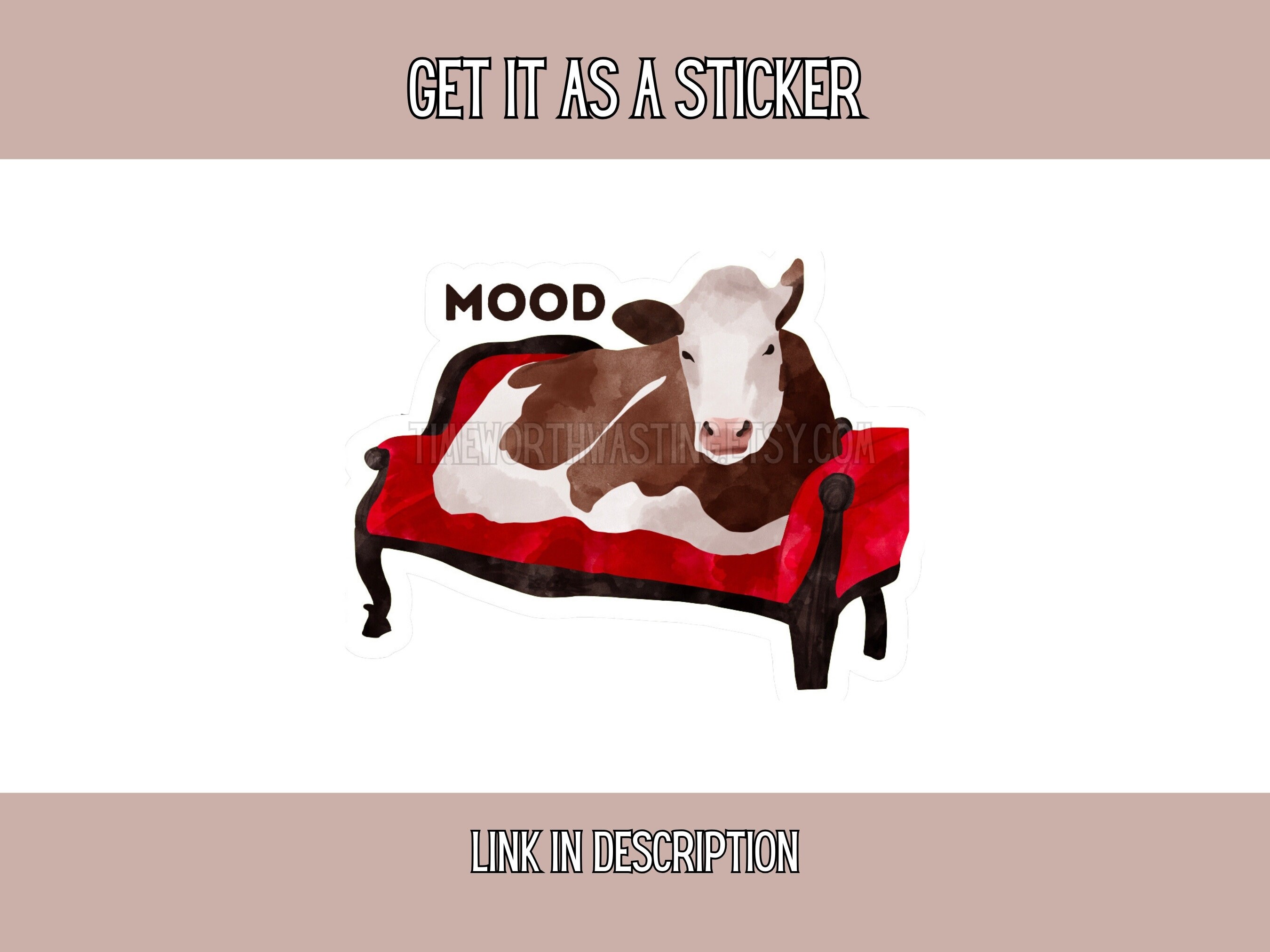 Mood | Cow on a Couch | Animal Magnet | Funny Magnet - Etsy