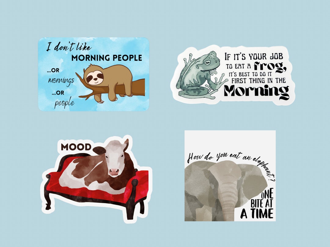 Animal 4 Sticker Pack | Vinyl Sticker | Motivational Decal - Etsy