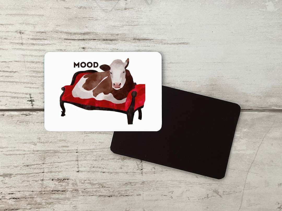Mood | Cow on a Couch | Animal Magnet | Funny Magnet - Etsy