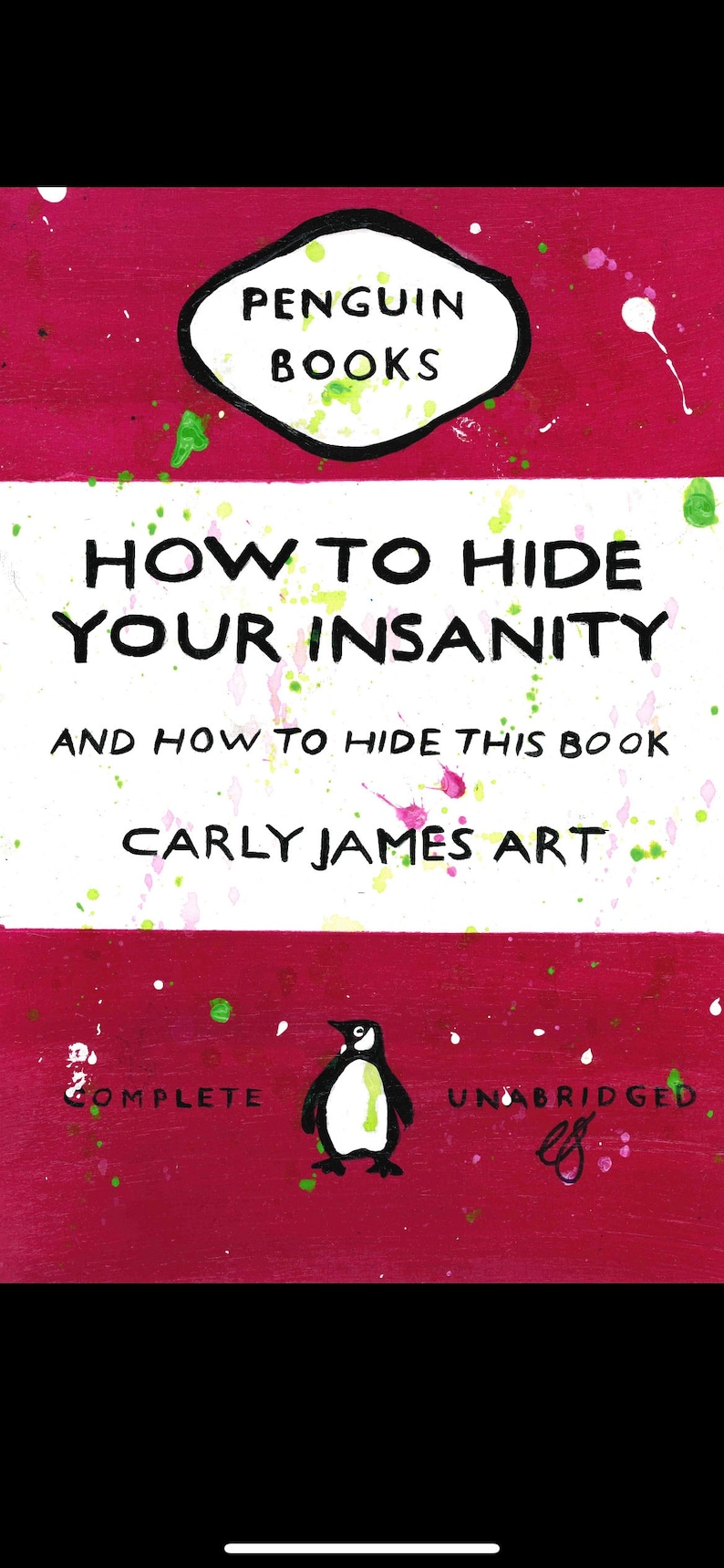 How to Hide Your Insanity - Penguin Book Cover Print - Etsy