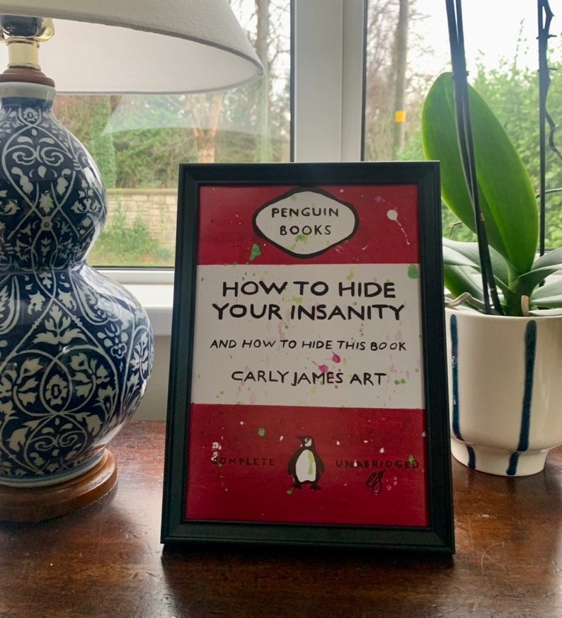 How to Hide Your Insanity - Penguin Book Cover Print - Etsy