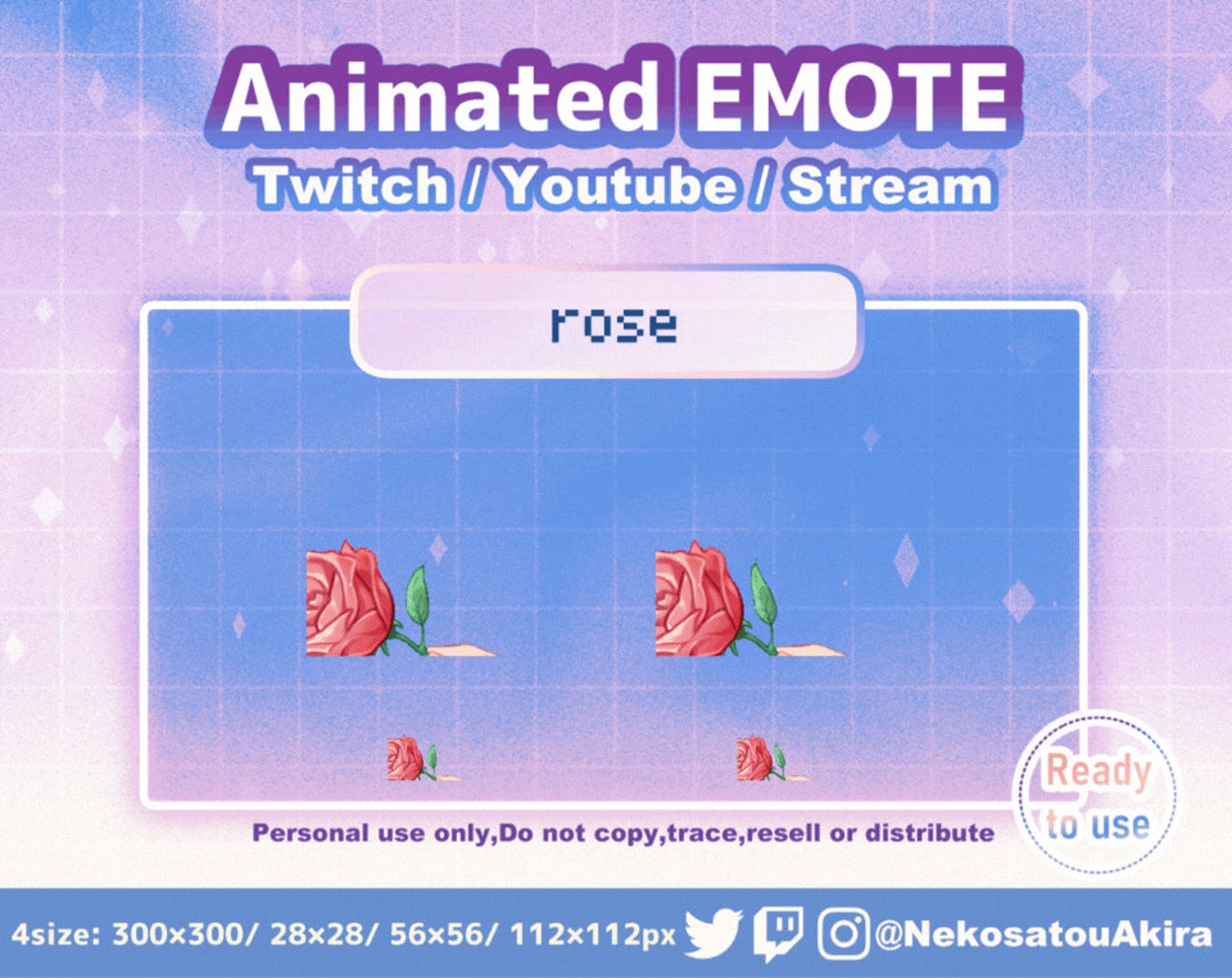 Animated Emote [ROSE] Animated Emote for Twitch, Discord | Valentines ...