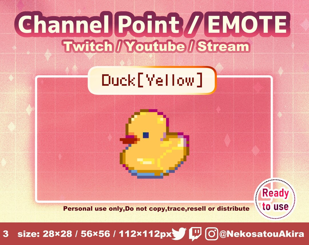 Pixel Art [duck Yellow] Channel Points for Twitch | Twitch Channel ...