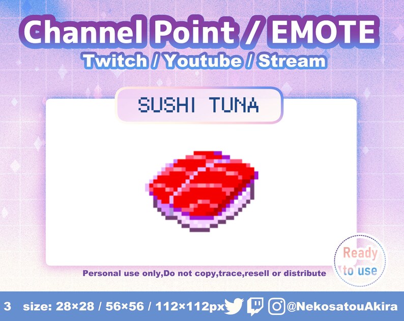 Pixel Art [SUSHI TUNA] Channel Points for Twitch | Twitch Channel Point ...
